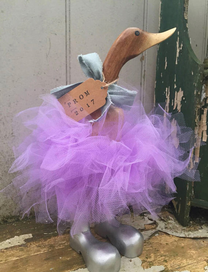 Purple Tutu Duck - Decorated Wooden Duck in Boots by Mrs H the Duck La ...