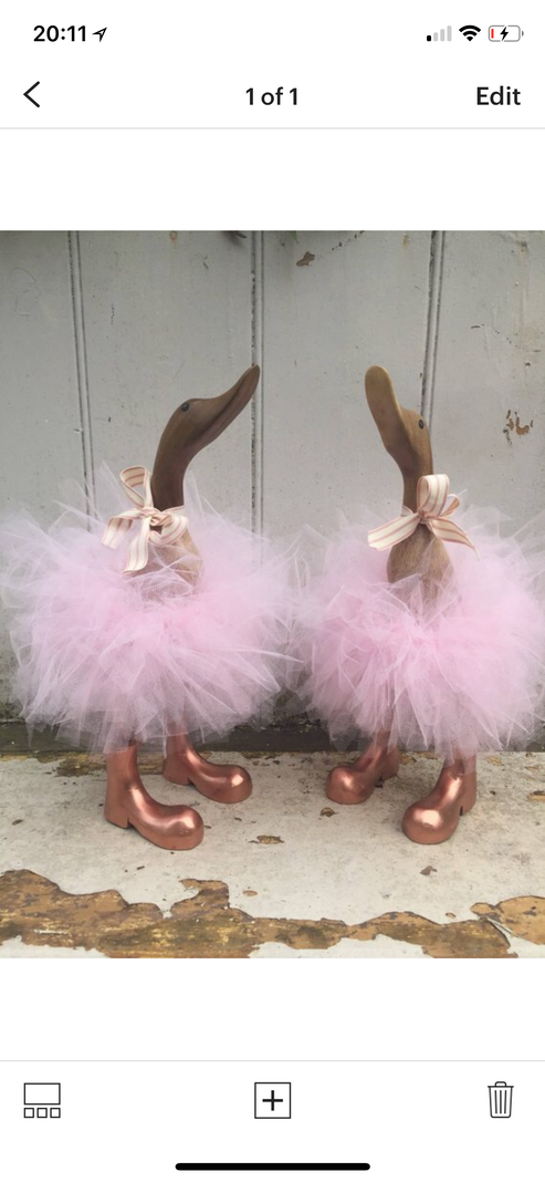 Pink Tutu Duck - Decorated Wooden Duck in Boots by Mrs H the Duck Lady ...