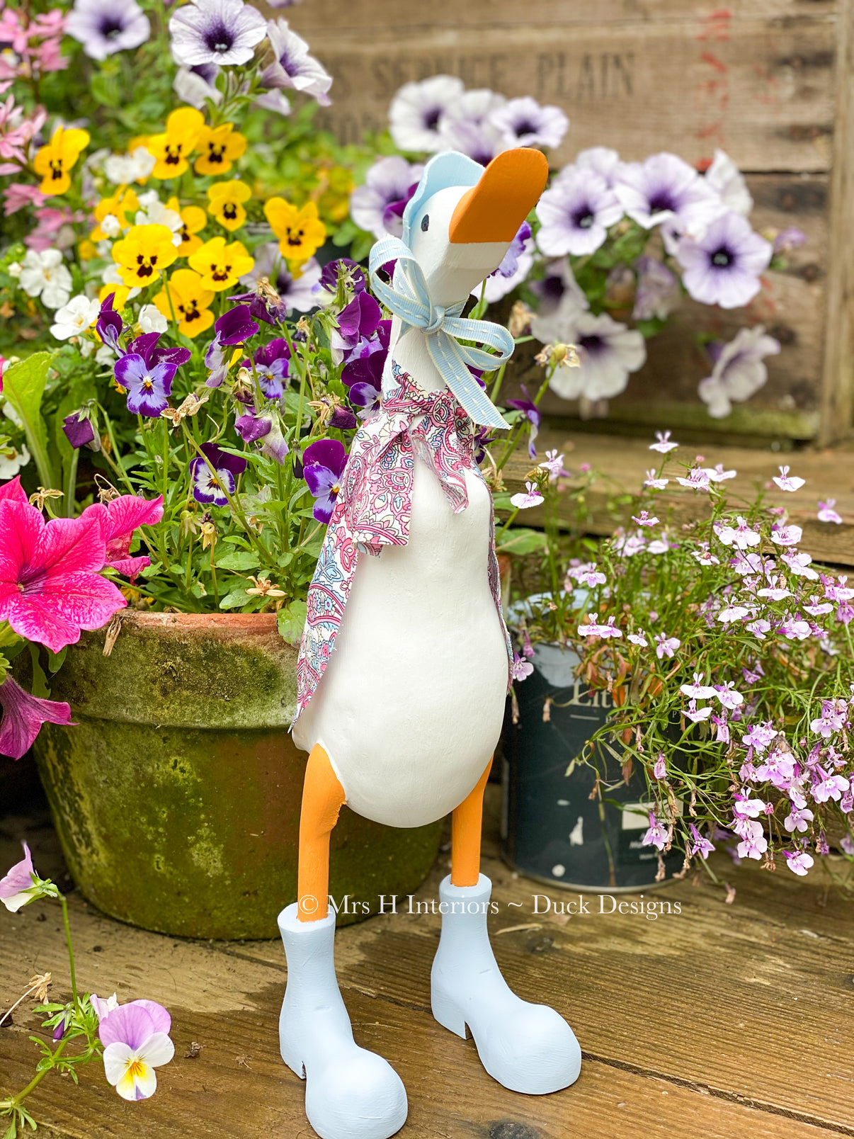 Jim Jam Jemima - Decorated Wooden Duck in Boots by Mrs H the Duck Lady ...