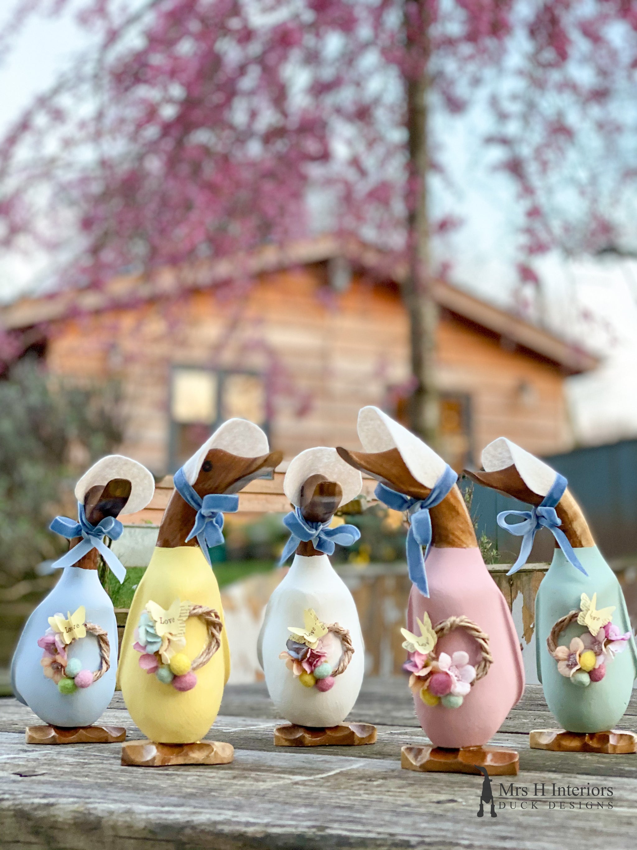 Bea, the Easter Bonnet Duck - Decorated Wooden Duck in Boots by Mrs H ...