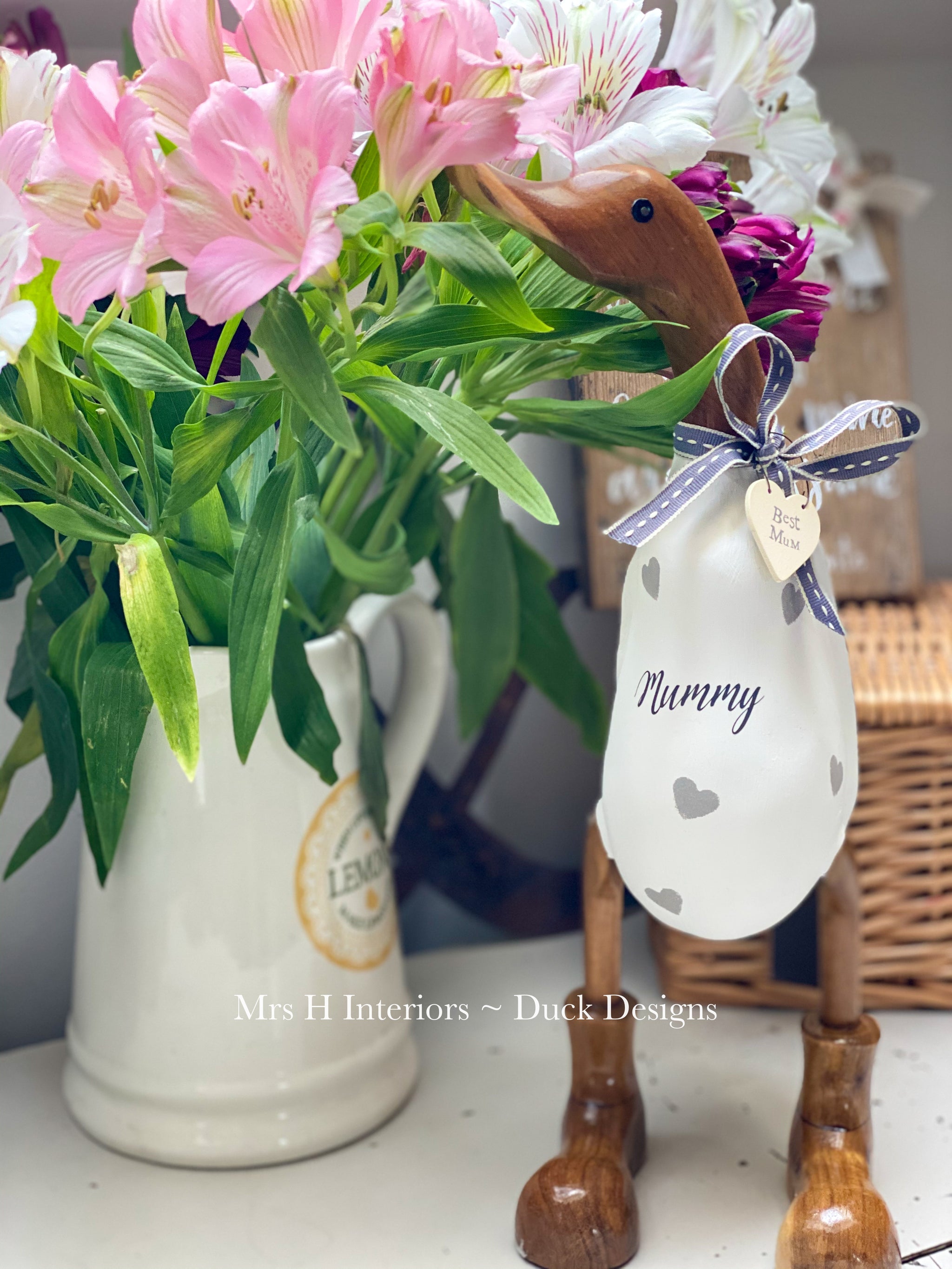 Mummy Duck - Decorated Wooden Duck in Boots by Mrs H the Duck Lady ...