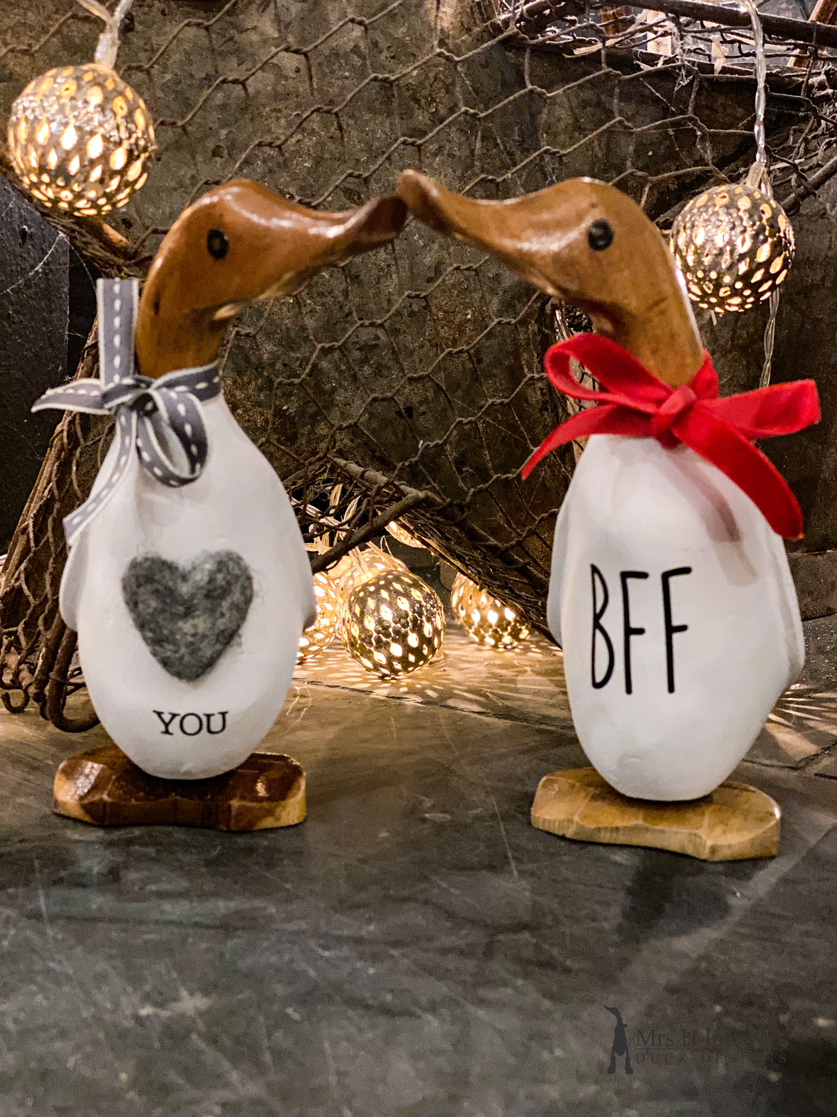 BFF Best Friends Forever Duck - Decorated Wooden Duck in Boots by Mrs ...