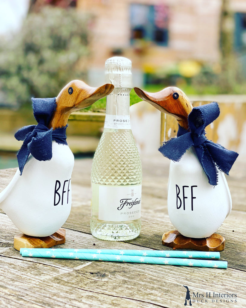 BFF Best Friends Forever Duck - Decorated Wooden Duck in Boots by Mrs ...