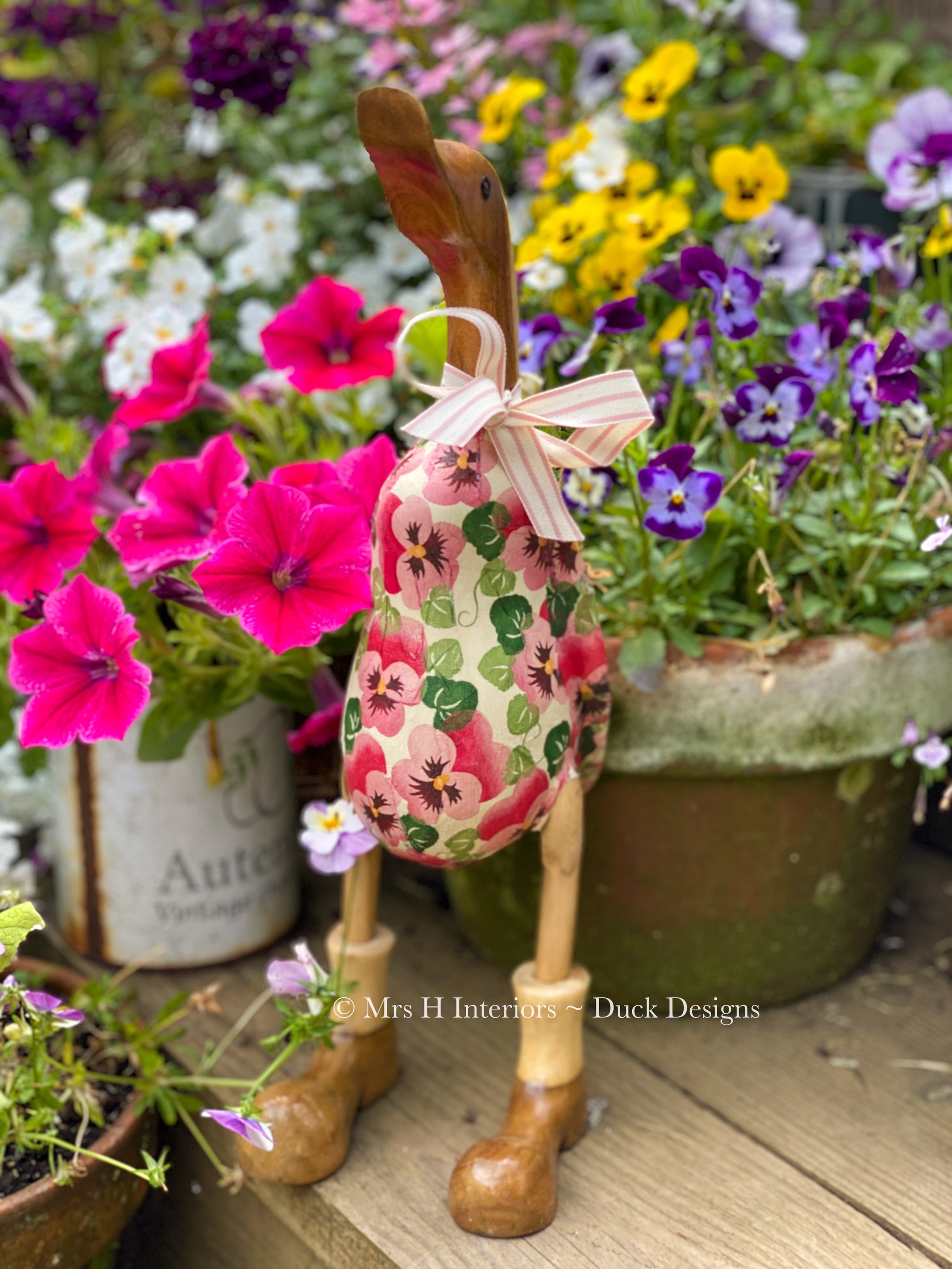 Emma Bridgewater Ducks - - Decorated Wooden Duck in Boots by Mrs H the ...
