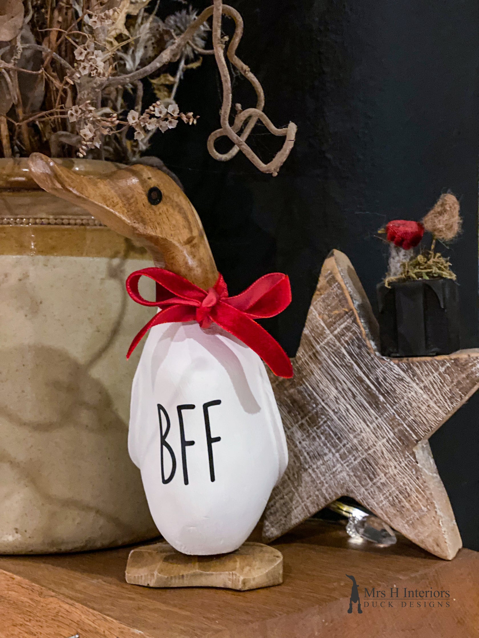 BFF Best Friends Forever Duck - Decorated Wooden Duck in Boots by Mrs ...